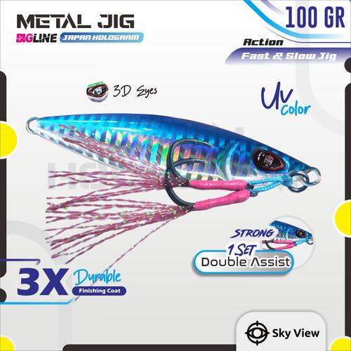 Jual Metal Jig 100 Gram Double Assist Hook Umpan Jigging Slow Jig UV Lure 100g - Merah Muda ...