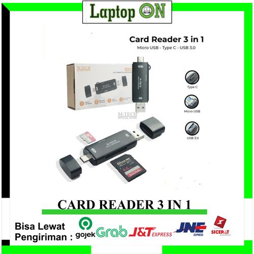 Jual Card Reader 3.0 MICRO USB 3 IN 1 SD CARD OTG M-Tech CR30 USB Type ...