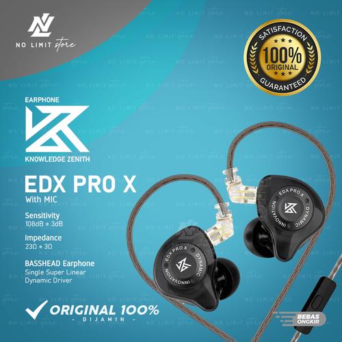 Jual Knowledge Zenith KZ EDX Pro X Bass Head Earphone Single Dynamic Driver with Mic - Kota ...