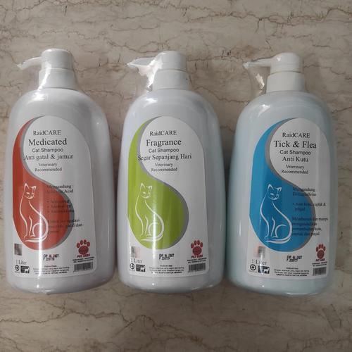 Jual RAID CARE CAT SHAMPOO 1L / Shampo Medicated Fragrance Flea & Tick ...