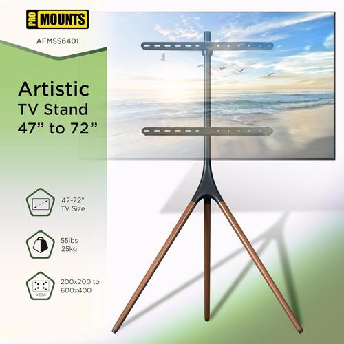 Jual Braket Standing Tripod Floor TV LED Minimalis Kayu 45-65" Looktech ...