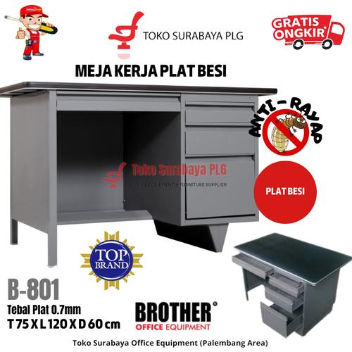 Jual Meja Tulis Plat Besi Meja Kantor Meja Kerja Besi 1/2 Biro B 801 ...
