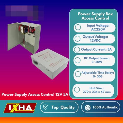 Jual Power Supply Box Access Control 12V 5A + space Baterai Aki Backup ...