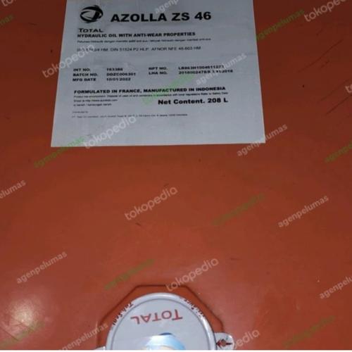 Jual oli total hidrolik azolla zs 46 iso vg 46 isi 208liter - Jakarta ...