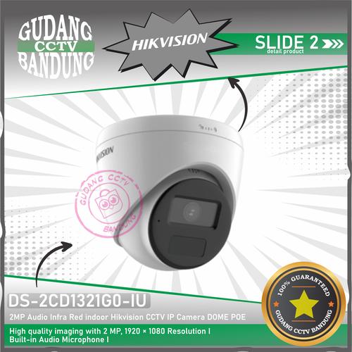 Jual HIKVISION DS-2CD1321G0-IU 2MP Audio Infra Red indoor Hikvision CCTV IP Camera DOME POE ...