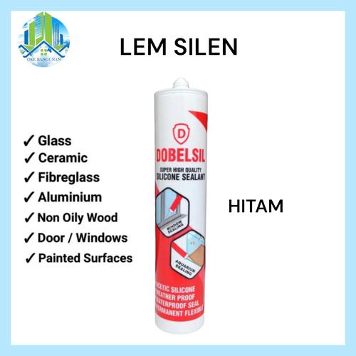 Jual lem sealant dobelsil hitam / lem kaca aquarium silicone / silen lem silikon botol black ...