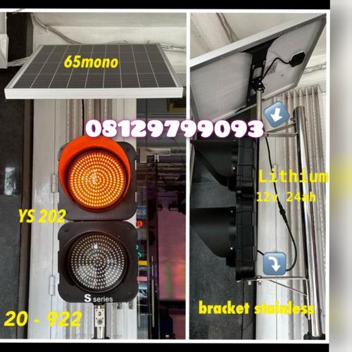 Jual lampu traffic trafic light led warning light panel surya solar sel ...
