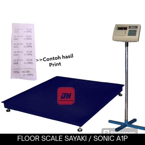 Jual Timbangan lantai industri, SAYAKI / SONIC A1p + Print kap 1ton - 5ton - 1mx1m - Jakarta ...