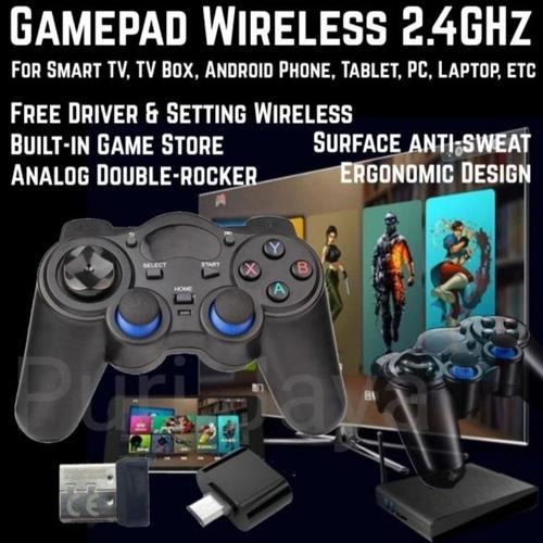 Jual GAMEPAD WIRELESS 2.4GHZ USB DONGLE - JOYSTICK HP SMART TV LAPTOP ...