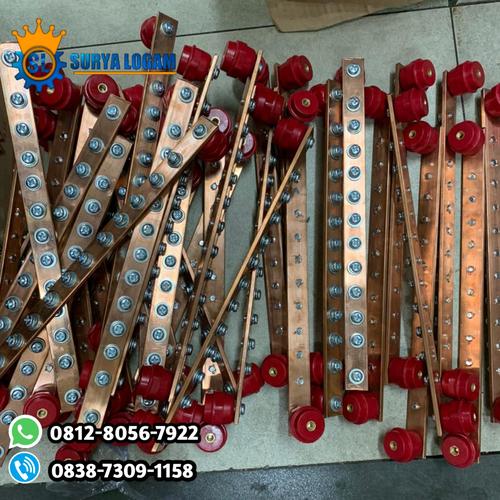 Jual busbar tembaga 3mm x 20mm x 250mm + baut + isolator Busbar custom ...