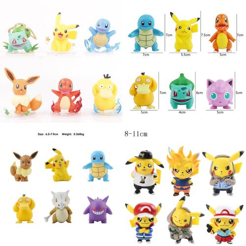 Jual Action Figure Pokemon Ash Pikachu Gengar Caterpie Eevee Psyduck ...