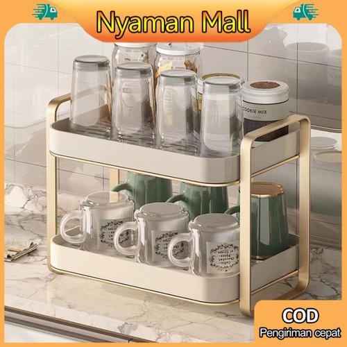 Jual Rak Gelas Estetik Stainless Tray/Kopi Gelas Mug Drainer Rak Mug ...