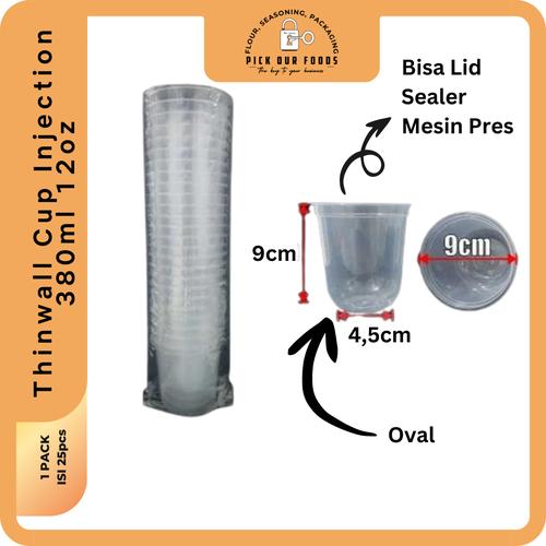 Promo Thinwall Cup Injection 380ml | Cup PP injection 12oz Oval | Gelas ...