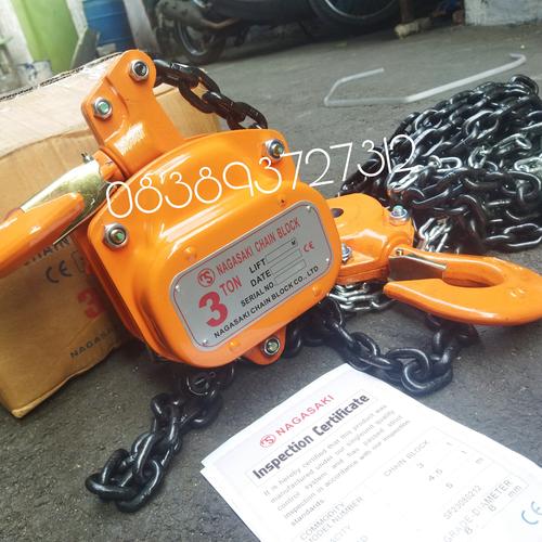 Jual chain block 3 Ton x 5 Meter Nagasaki Takel manual alat angkut ...