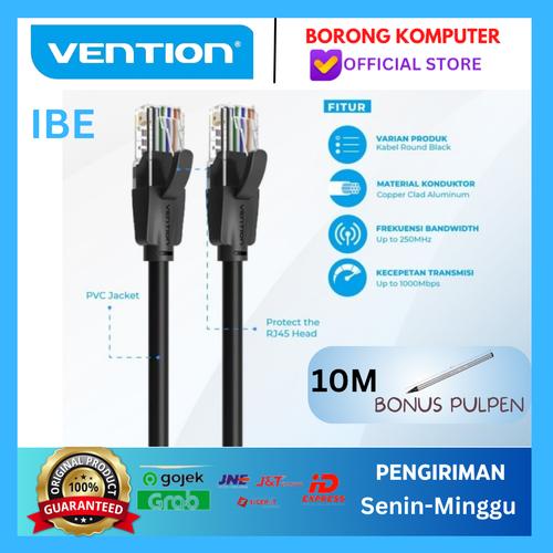 Jual Kabel LAN RJ45 Cat.6 UTP Ethernet Gigabit - IBE Round Vention 10 M ...