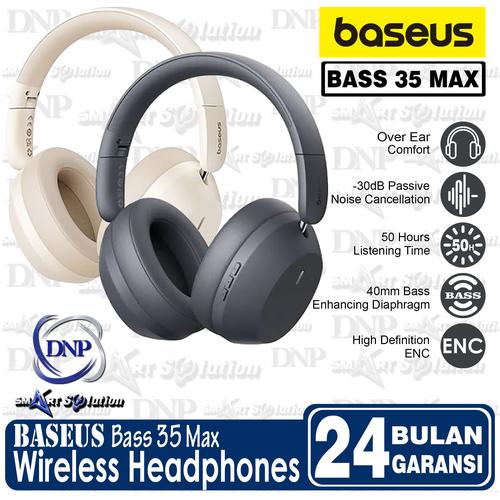 Jual Baseus Bass 35 Max Headphone Bluetooth Passive Noise Cancellation ...