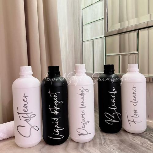 Jual botol refill aesthetic BOTOL 1L HITAM / PUTIH SILVER EDITION ...