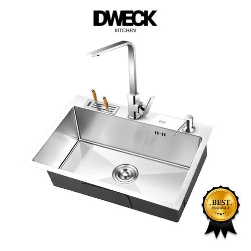 Promo DWECK - Sink Kitchen Stainless Stell 304 1 Bowl Medium Silver ...