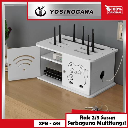 Jual YOSINOGAWA - Kotak Penyimpanan Router Wifi Sudut Malas Rak Kotak ...