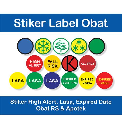 Jual Stiker Label Obat RS dan Apotek High Alert & Lasa - C, d 3cm ...