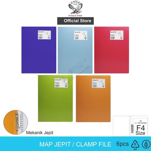 Jual Map Jepit EAGLEFiles F4 (Folio) Clamp File Clip File Map Plastik ...