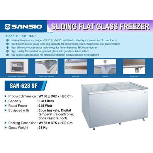 Jual Sansio Flat Glass Chest Freezer 628 Liter SAN-628SF - Kargo ...