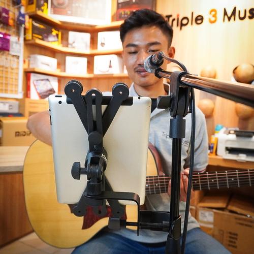 Promo Hartley stand clamp big tablet tab holder Ipad jepit stand mic 10 ...