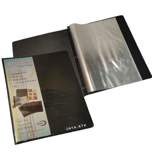 Jual MAP DOKUMEN CLEAR HOLDER A4 20 LBR POLOS HITAM KULIT MAP IJAZAH ...