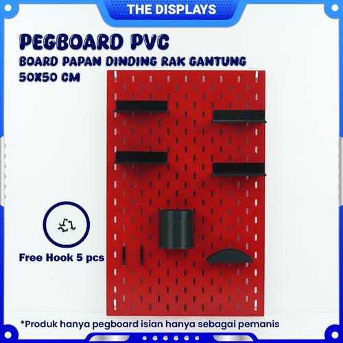 Jual Pegboard PVC Board Papan Dinding Rak Gantung 50x50 - Putih - Kab ...