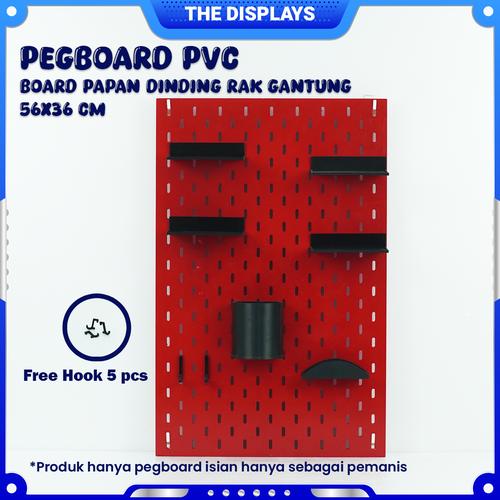 Jual Pegboard PVC Board Papan Dinding Rak Gantung 36x56 - Merah - Kab ...