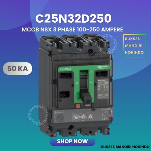 Promo MCCB 3 Phase 250 Ampere 3P 250A Breaker 50kA 100-250 Amper ...