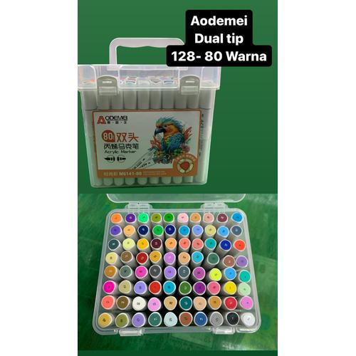 Jual aodemei acrilyc marker 24 - 48 - 60 - 80 warna double tip ( spidol ...