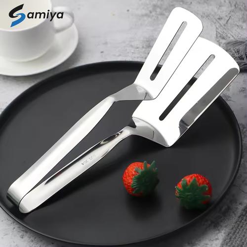 Jual food tong stainless / capitan gorengan daging ikan roti / penjepit ...
