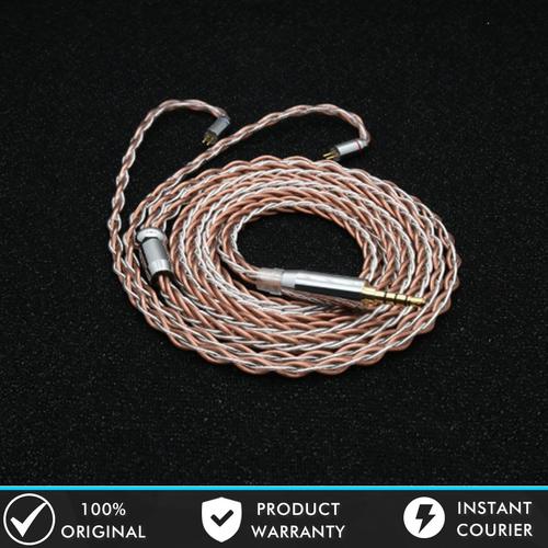Promo XINHS 8 Core Pure Silver Single Crystal Copper Mixed Braided Upgrade Earphone Cable - QDC ...
