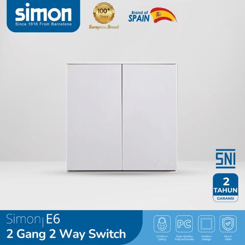 Jual SIMON E6 2 Gang 2 Way Switch / Saklar Pemutus arus/Tombol lampu ...