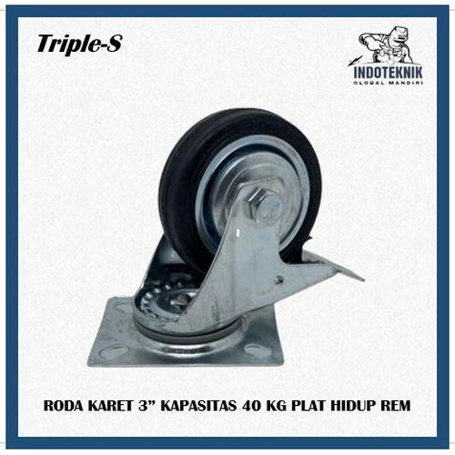 Jual Roda Karet 3 Inch HIDUP REM - Roda Kastor Etalase Trolley Troli ...