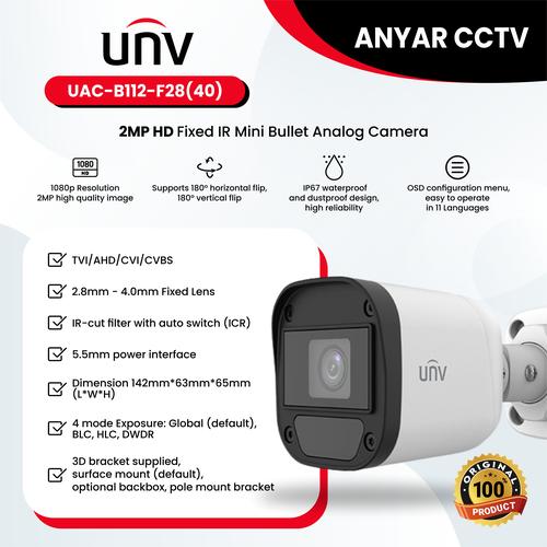Jual UNIVIEW UAC-B112-F28(40) 2MP HD Fixed IR Mini Bullet Analog Camera - Kota Bandung - ANYAR ...