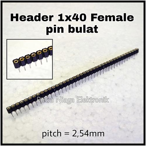 Jual Header Female pin Bulat 1x40 Pin Jarum 2.54mm 1 x 40p 1x40p ...