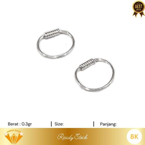 Jual Anting Emas White Gold Kadar 8K Model Kenip Polos Family Gold - Kab. Bekasi - Family Gold ...