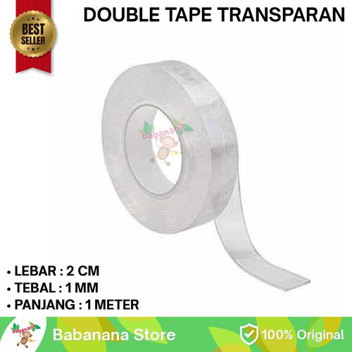 Jual Double Tape Isolasi Bening 2x100cm Tebal 1mm Dobel Tip Transparan ...