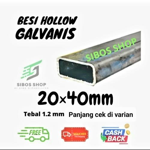 Jual Besi Hollow Galvanis 2x4 (20x40mm) Tebal 1.0 mm hollo holo 4x2 ...