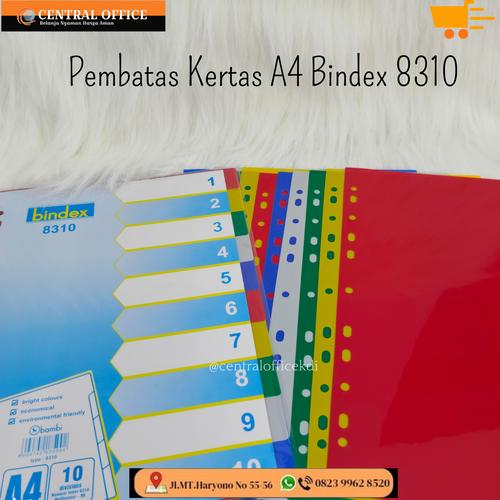 Jual Pembatas Kertas A4 Bindex 8310/Binder Divider/Pembatas File ukuran ...