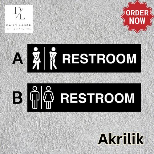 Jual SIGNAGE RESTROOM / TOILET UKURAN 20 x 5 CM SIGNBOARD COSTUM ...