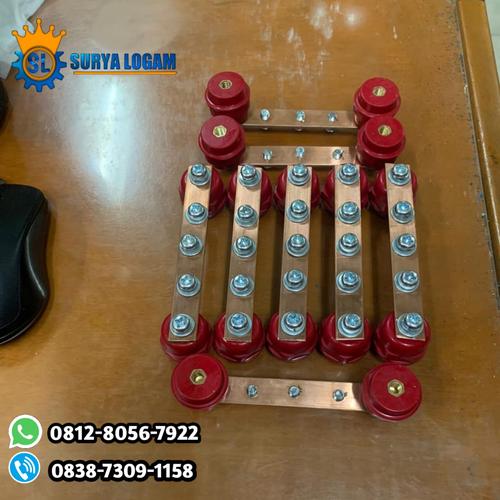 Jual busbar tembaga nol arde grounding 15mm x 100mm tebal 2mm komplit ...