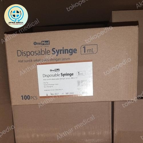 Jual disposable syringe 1 cc onemed / spuit 1cc onemed isi 100pc - 1bok ...