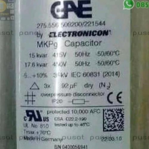 Jual Kapasitor Bank Gae 15Kvar 415V / Capacitor Bank Gae 15Kvar MKPG ...