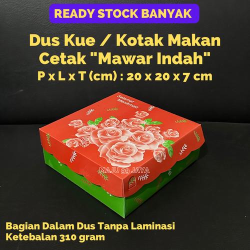Jual Dus Kotak Makan Cetak MAWAR INDAH 20x20x7 cm (R10K) Ketebalan 310 ...
