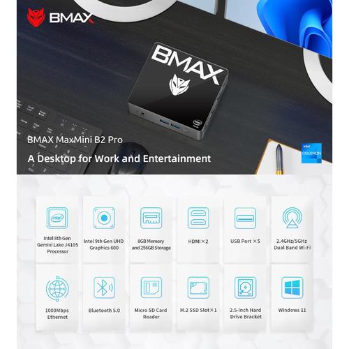 Jual MINI PC BMAX B2 PRO 2023 INTEL J4105 8/256GB SSD HDMI WIFI WINDOWS ...
