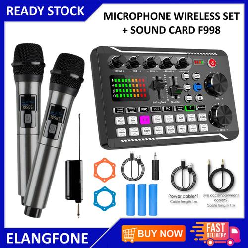 Promo Microphone Wireless Mic Karaoke Dual Handheld Mic with Receiver ...