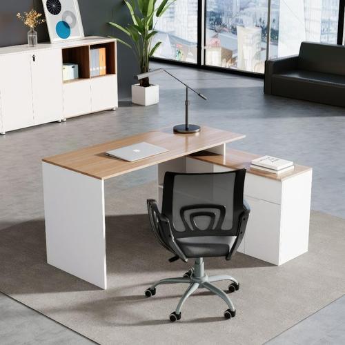 Jual Meja Kantor Minimalis Meja Kerja Sudut dengan Rak Buku 140+118cm ...